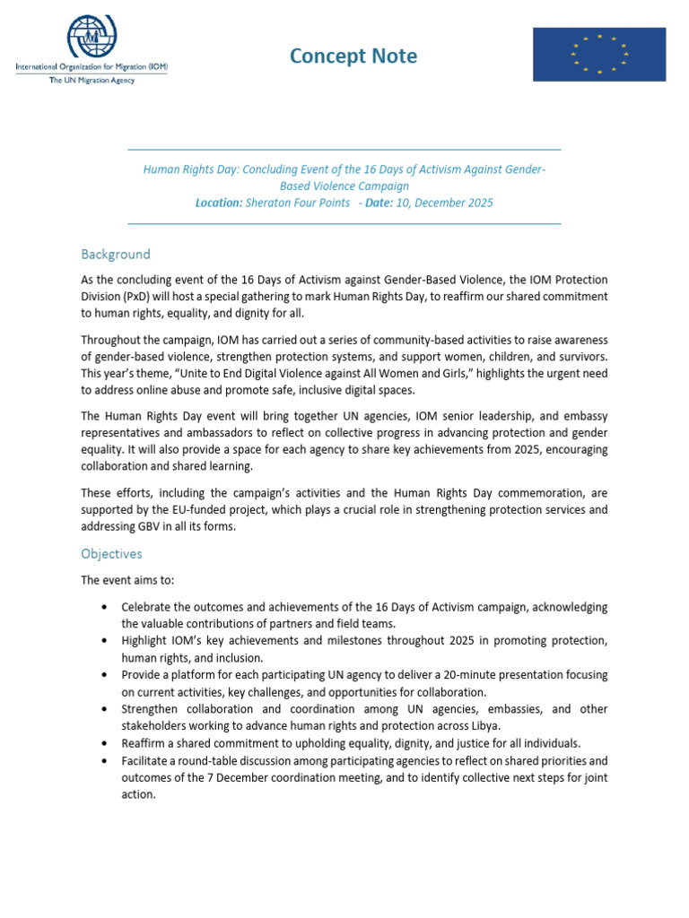 Concept Note - Human Rights Day.docx - Updated | PDF | Gender Equality ...