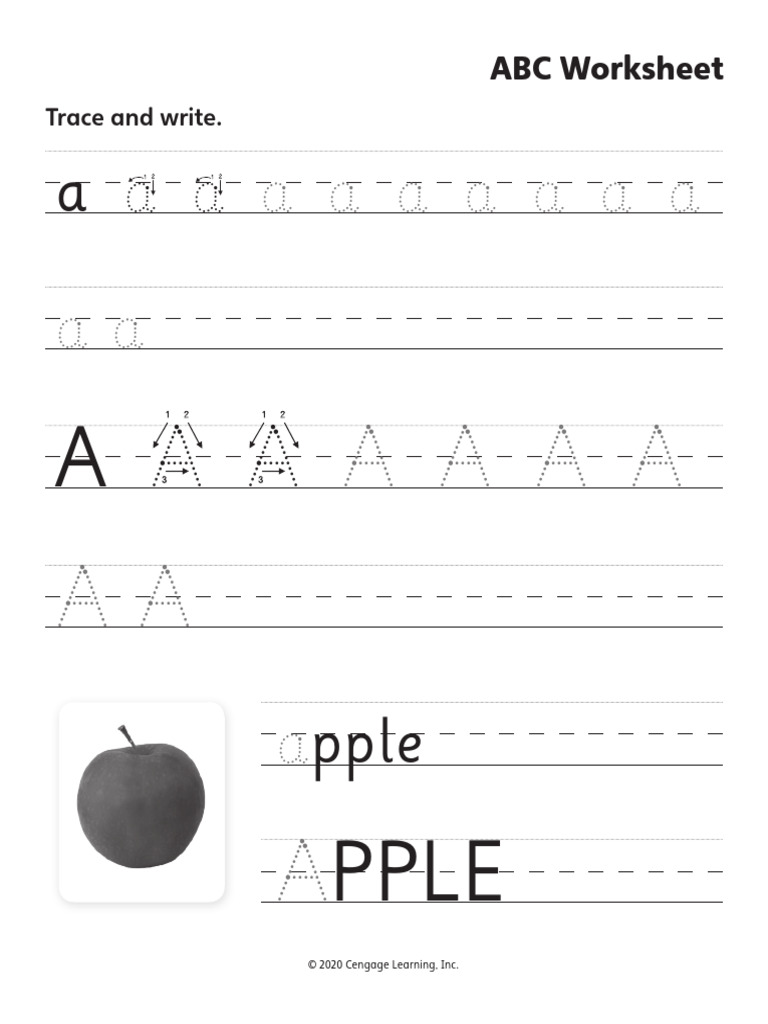 ABC Tracing and Writing Worksheet | PDF