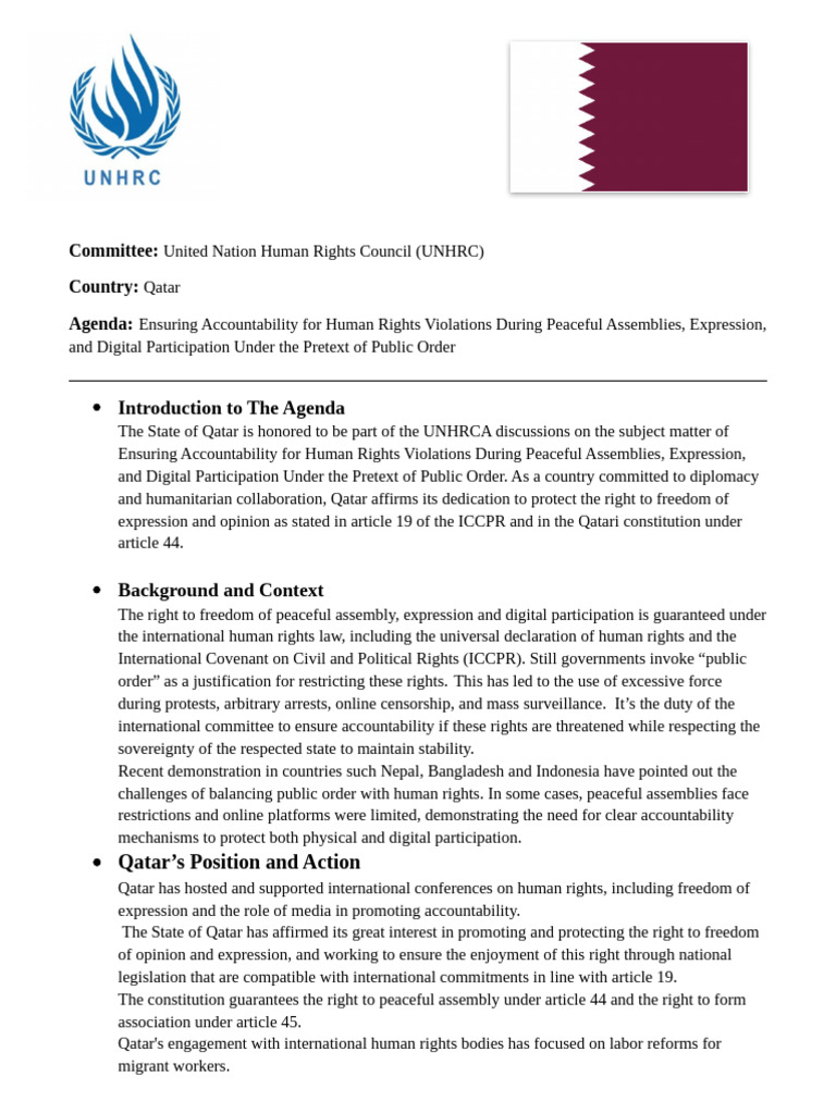 draft-1 | PDF | Human Rights | Qatar