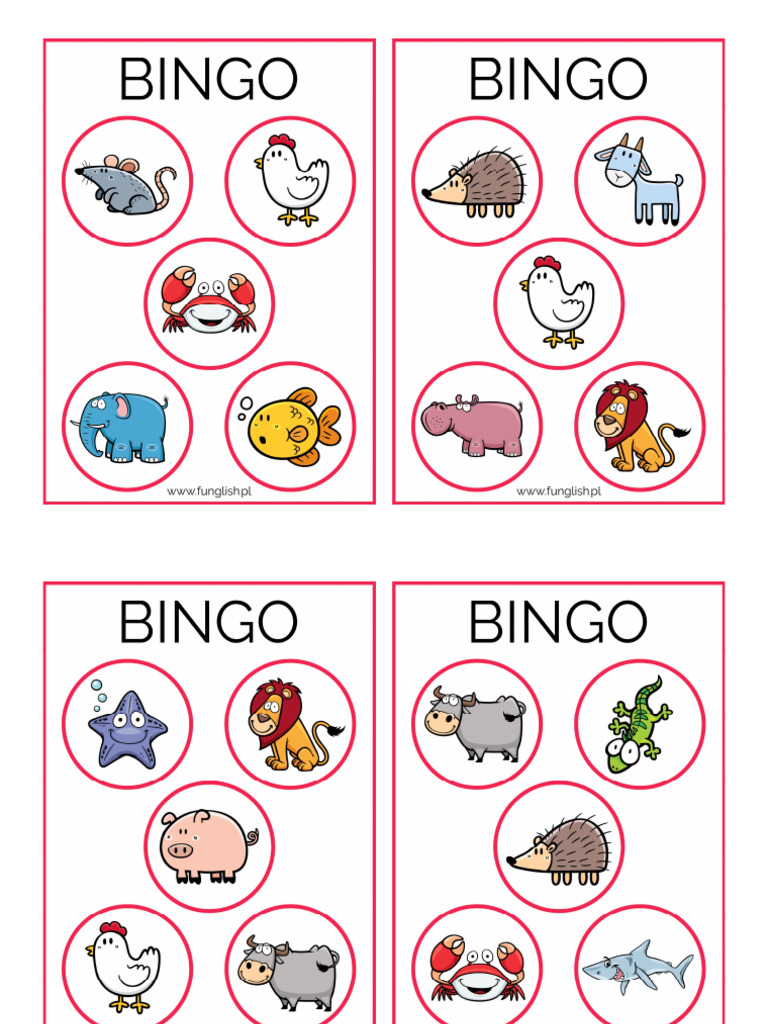 Bingo Animals Fun Glish | PDF