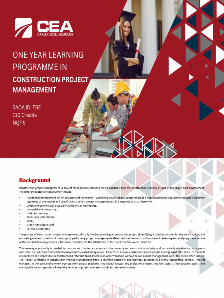Higher Certificate in Construction PM | PDF | Project Management