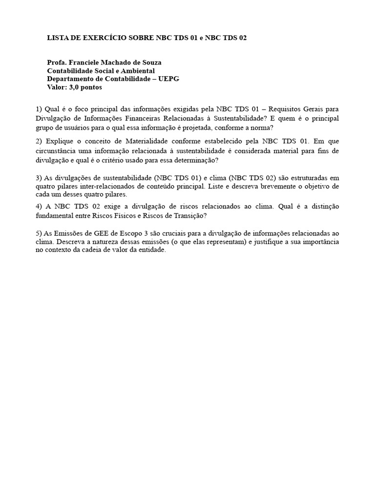 QUESTÕES DE NORMA S1 E S2 | PDF