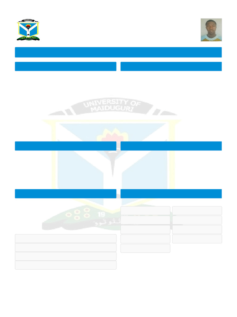 University of Maiduguri Post UTME Form | PDF