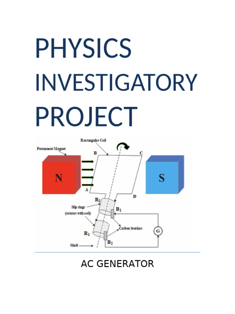 AC Generator Project Class12 | PDF | Electromagnetic Induction | Inductor