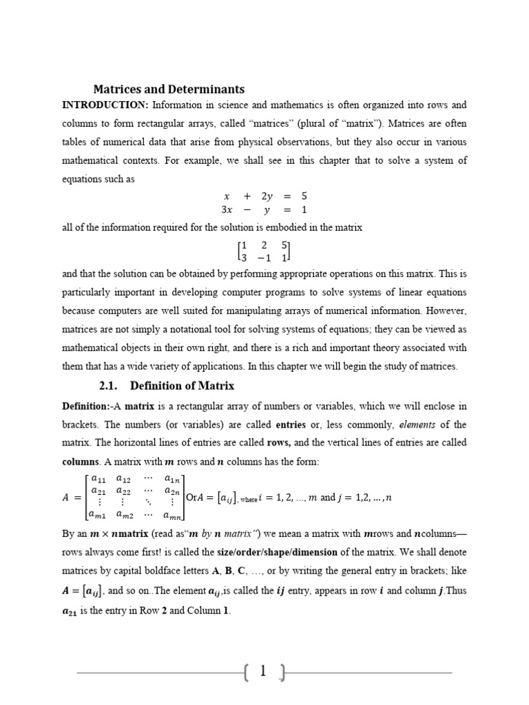 Understanding Matrices and Their Types | PDF | Matrix (Mathematics ...