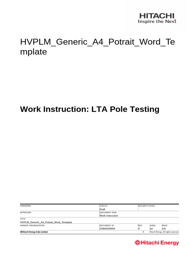 LTA Pole Testing | PDF