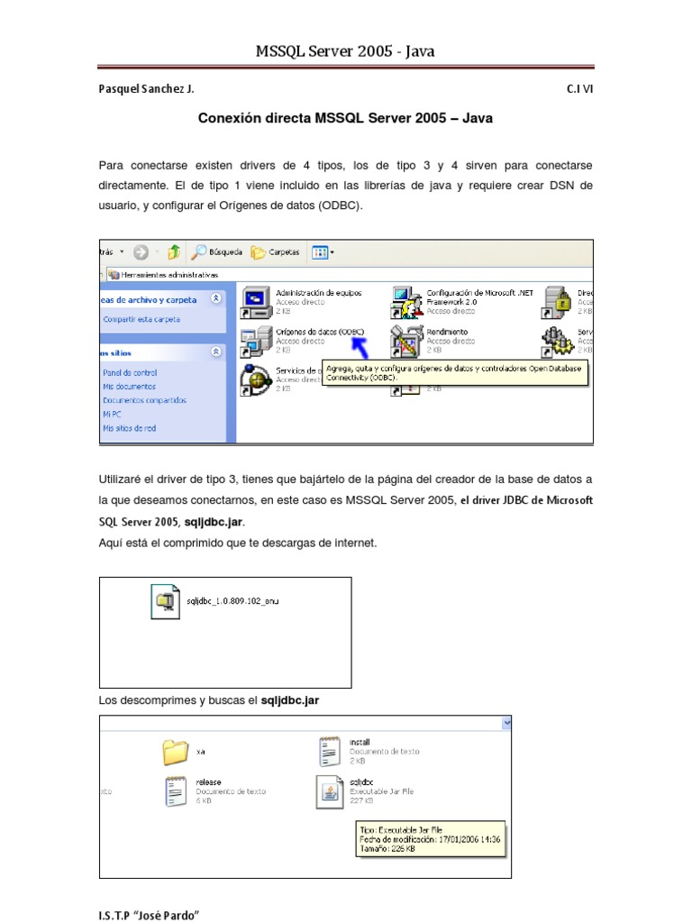 Conexion Directa MSSQL Server A Java | PDF | Servidor SQL de Microsoft ...