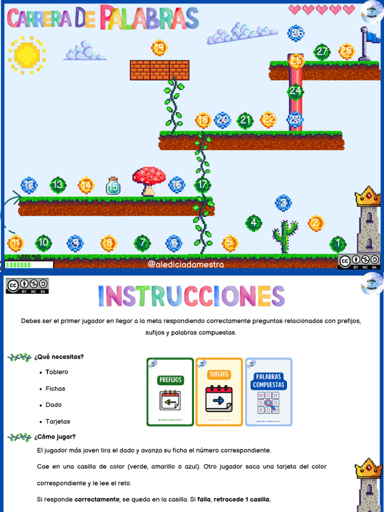 Juego de palabras: prefijos y sufijos | PDF
