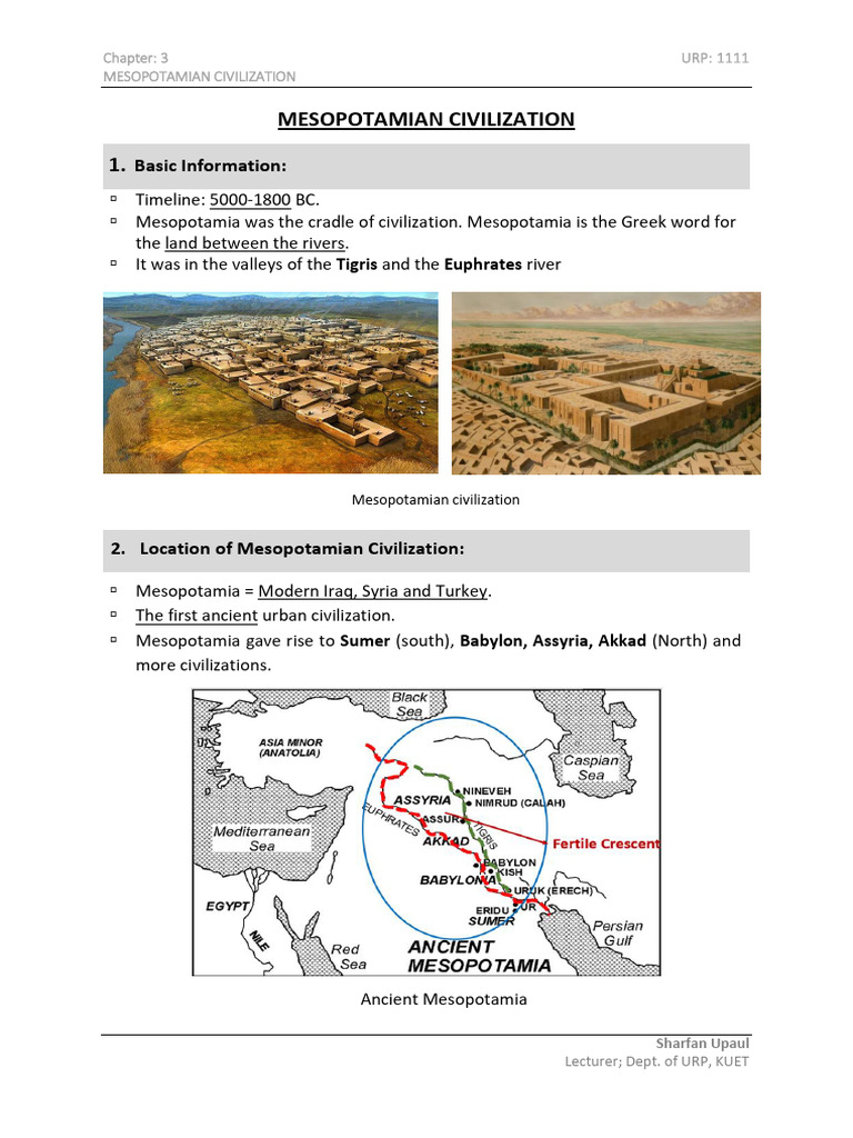 Overview of Mesopotamian Civilization | PDF