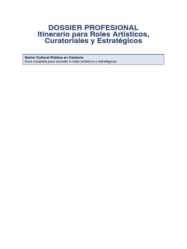 Dossier Profesional Cultural Visual 2 | PDF