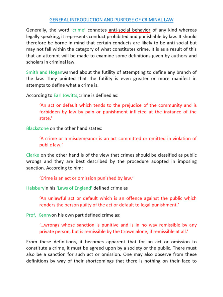 Criminal Law Note | PDF | Felony | Crimes