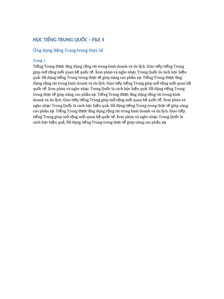 Hoc - Tieng - Trung - Ung Dung Tieng Trung Trong Thưc Te | PDF