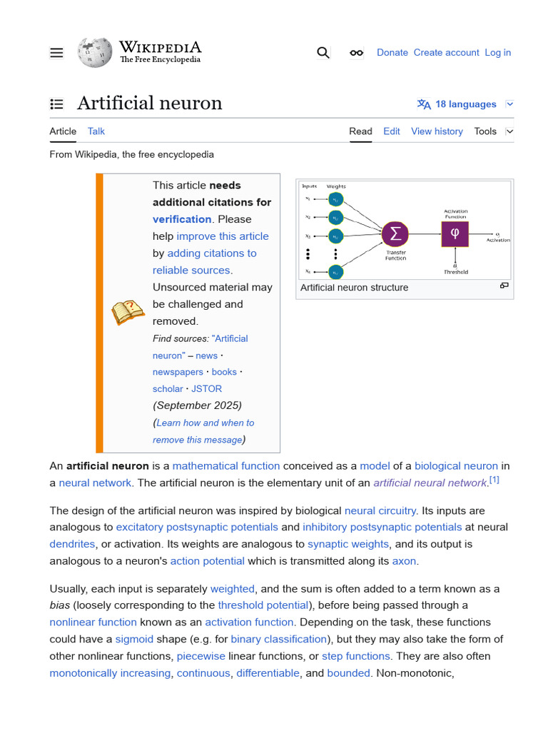 Artificial_neuron... | PDF | Computational Neuroscience | Applied ...