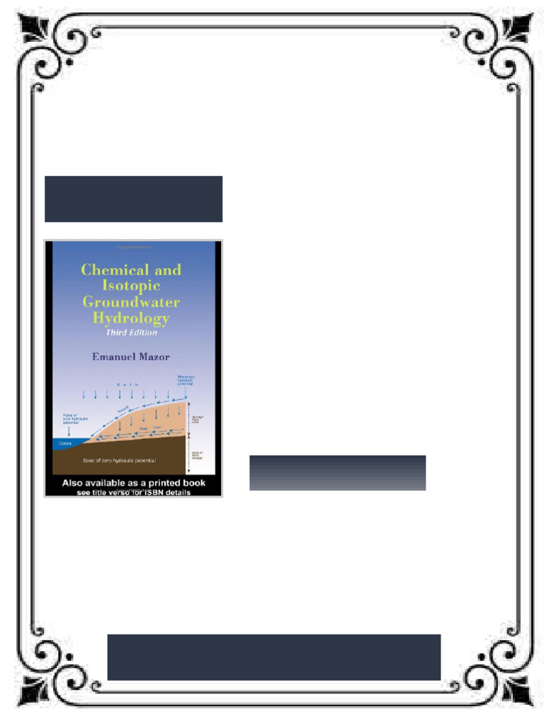 Chemical and Isotopic Groundwater Hydrology Third Edition Books in ...