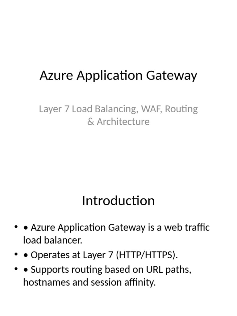Azure Application Gateway Overview & Features | PDF