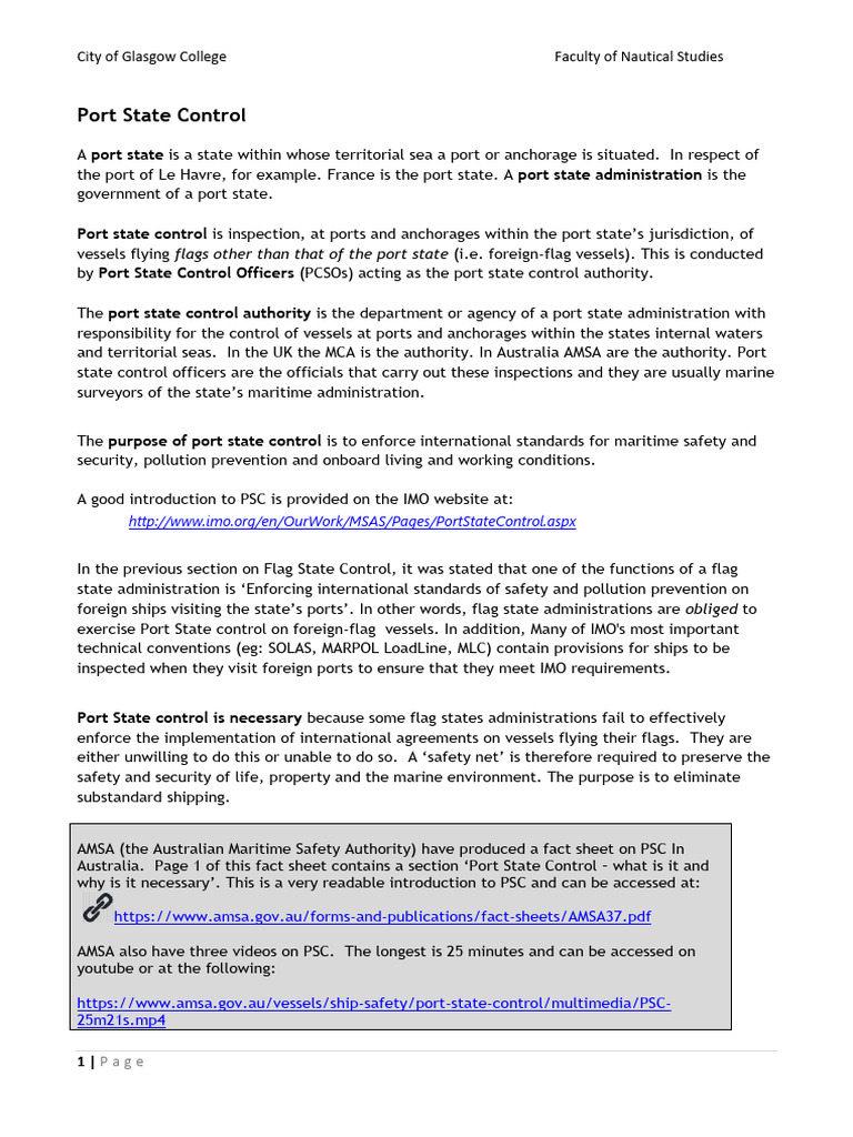 Understanding Port State Control Regulations | PDF | Shipping | Water ...
