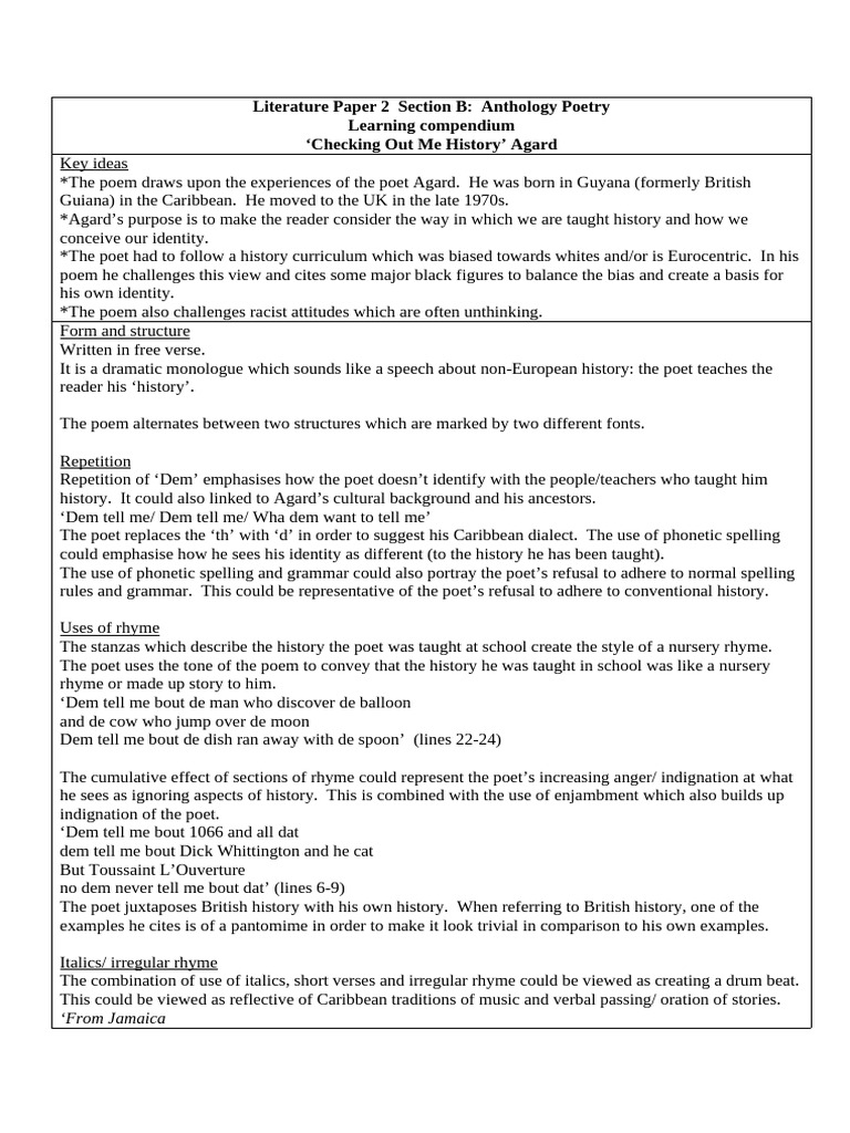PC-4.-Checking-Out-Me-History-revision (1) | PDF | Poetry