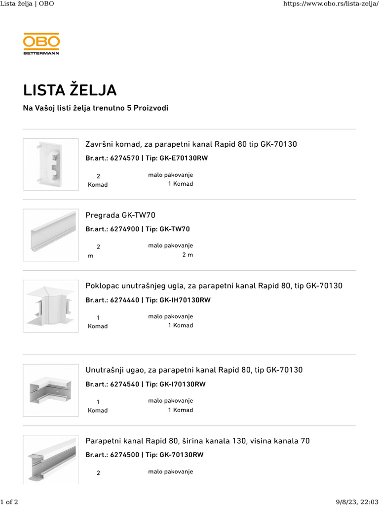 Lista Želja OBO | PDF