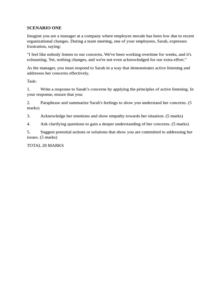 Scenario One | PDF