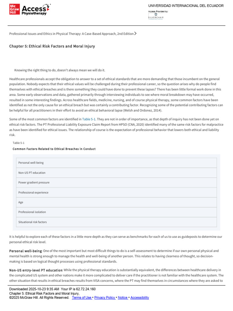 Chapter 5_ Ethical Risk Factors and Moral Injury | PDF | Occupational ...