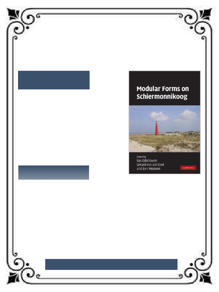 Modular forms on schiermonnikoog 1st Edition Bas Edixhoven ebook compact edition | PDF | Number ...