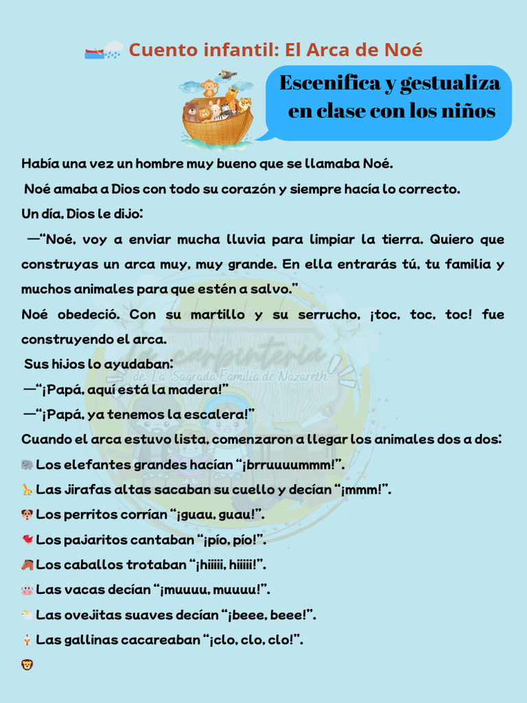 Cuento Infantil: El Arca de Noé | PDF