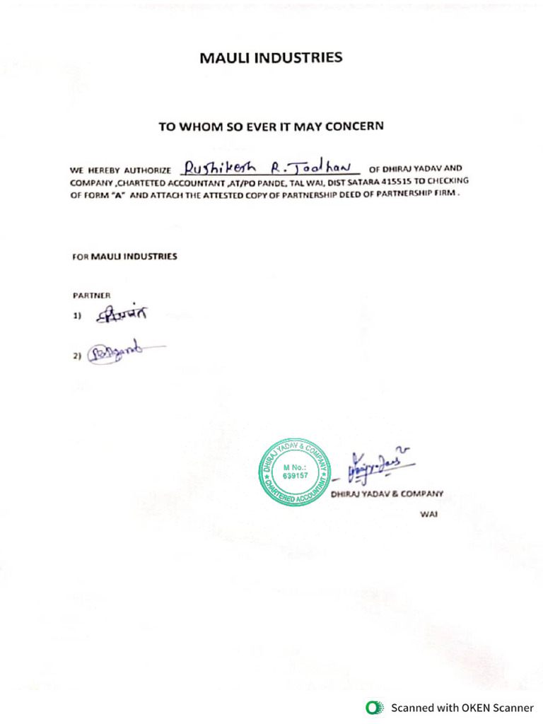 Authority Letter | PDF