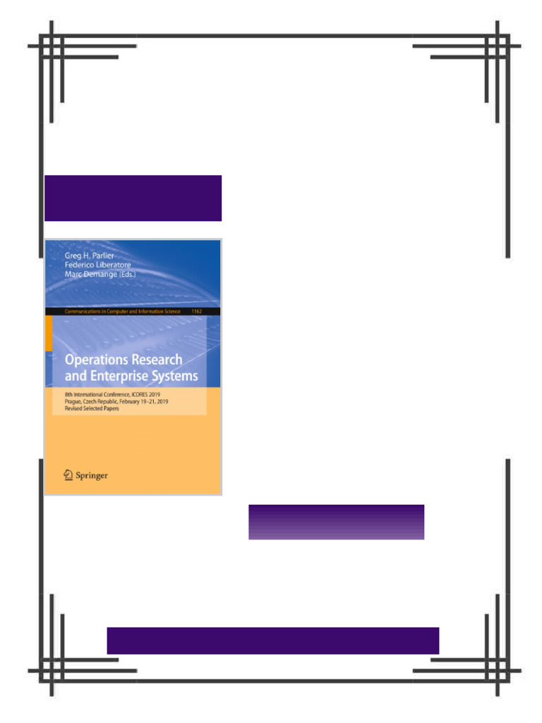 Operations Research and Enterprise Systems 8th International Conference ...