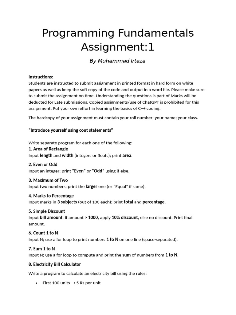 Programming Fundamentals Paper Prepration | PDF | Computing | Computer ...