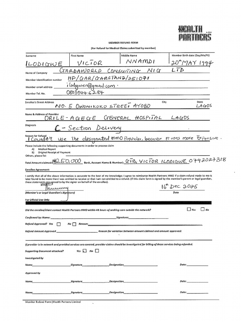 Refund Form | PDF