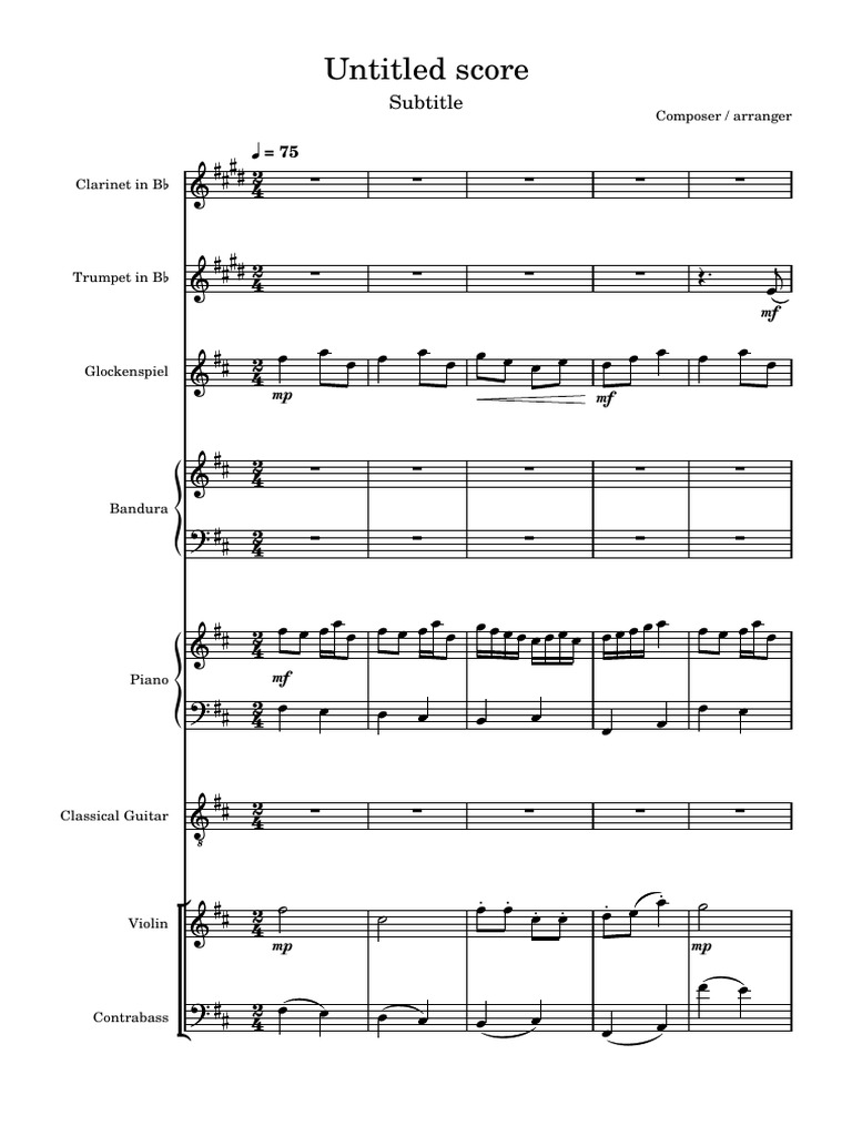 Classical Music Score for Various Instruments | PDF | Music Technology ...