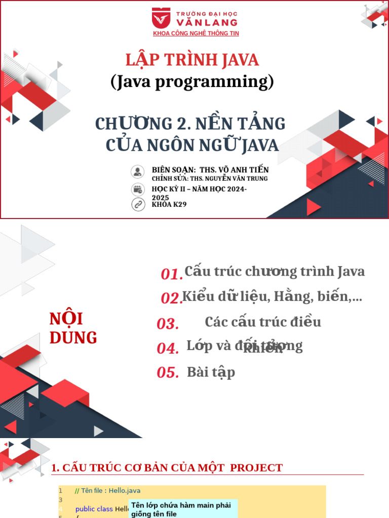 CHƯƠNG 2. Nen Tang Cua Ngon Ngu Java | PDF