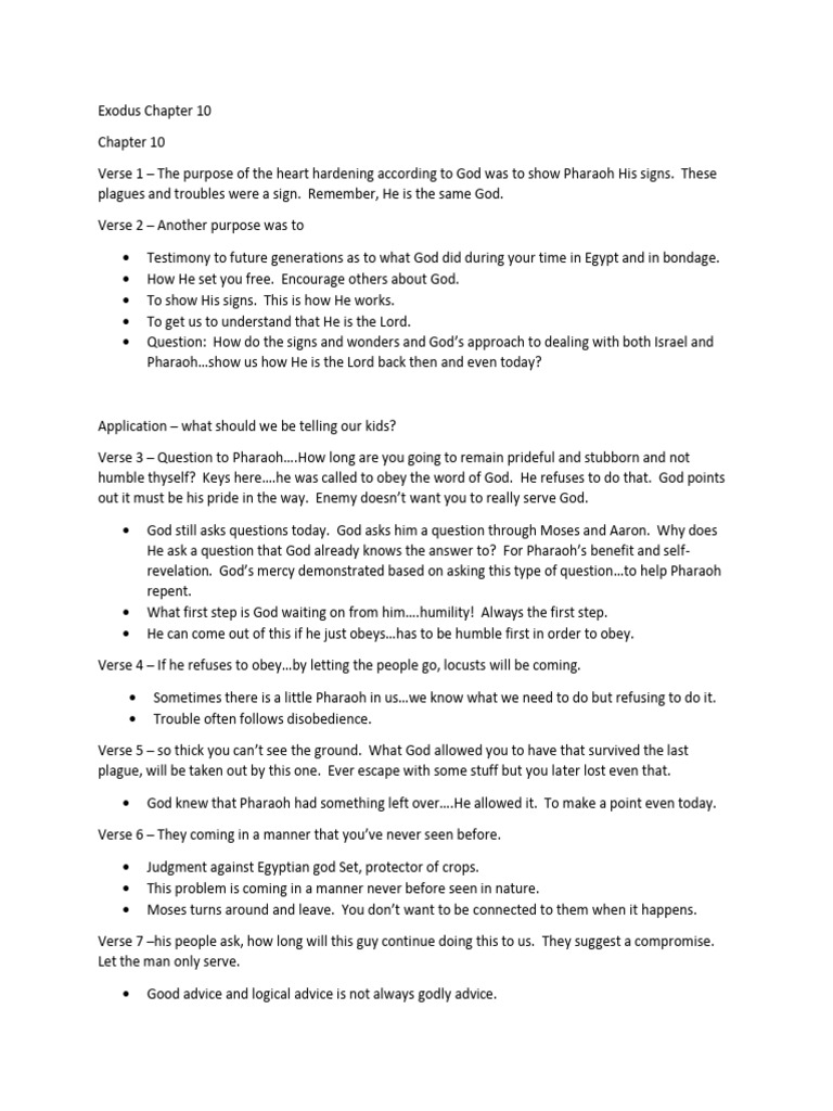 Exodus Chapter 10 | PDF | Book Of Exodus | Old Testament Books