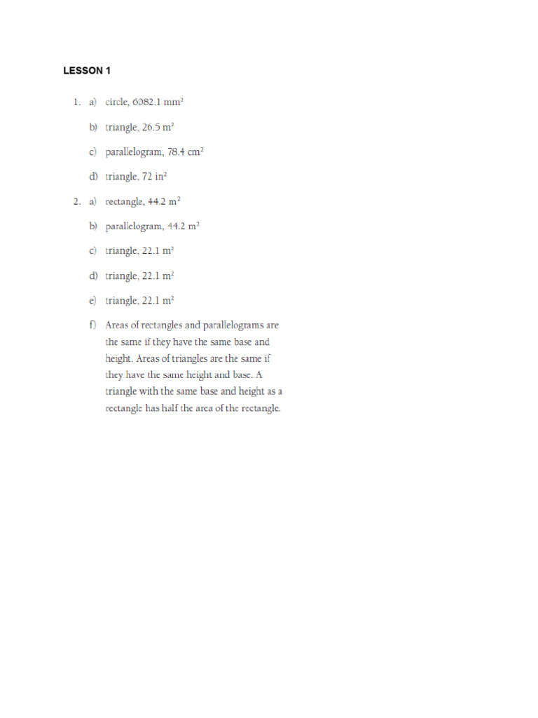 Unit 3 - Surface Area Answer Key | PDF