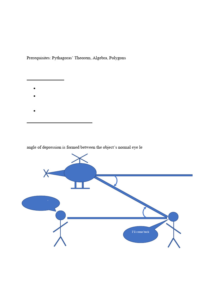 Angles of Elevation and Depression | PDF | Trigonometry | Angle