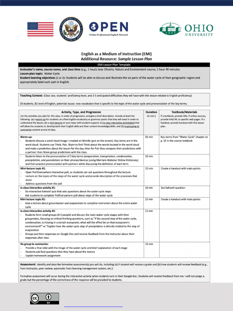 Module 5 Resource Sample Lesson Plan | PDF