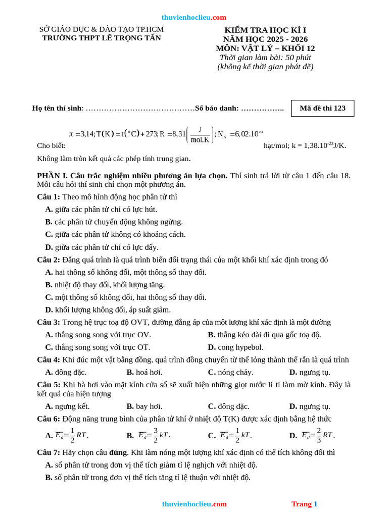 thuvienhoclieu.com-De-kiem-tra-HK1-Vat-li-12-THPT-Le-Trong-Tan-TP-HCM ...