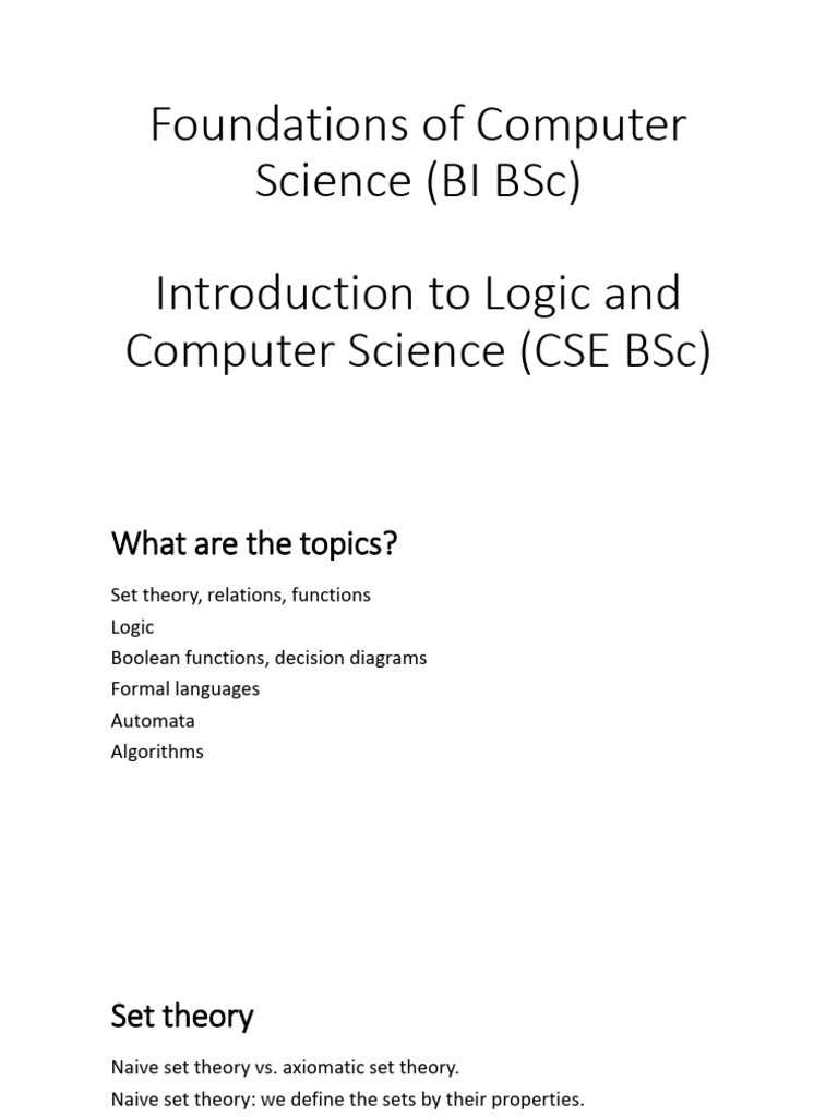 Foundations of Computer Science - presentation | PDF | Automata Theory ...