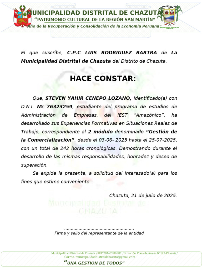 Constacia de Practicas i.a - Modulo 02 | PDF