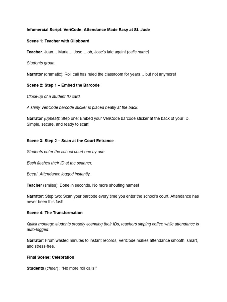 Infomercial Sequence (1) | PDF