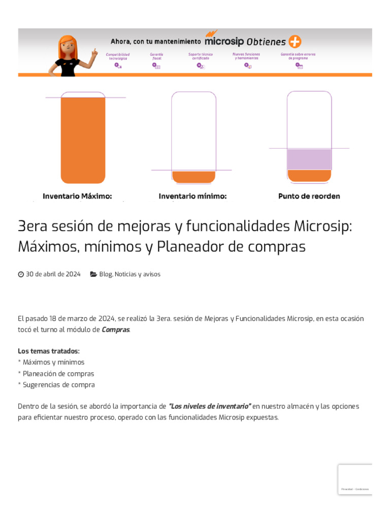 3era Sesión de Mejoras y Funcionalidades Microsip_ Máximos, Mínimos y ...