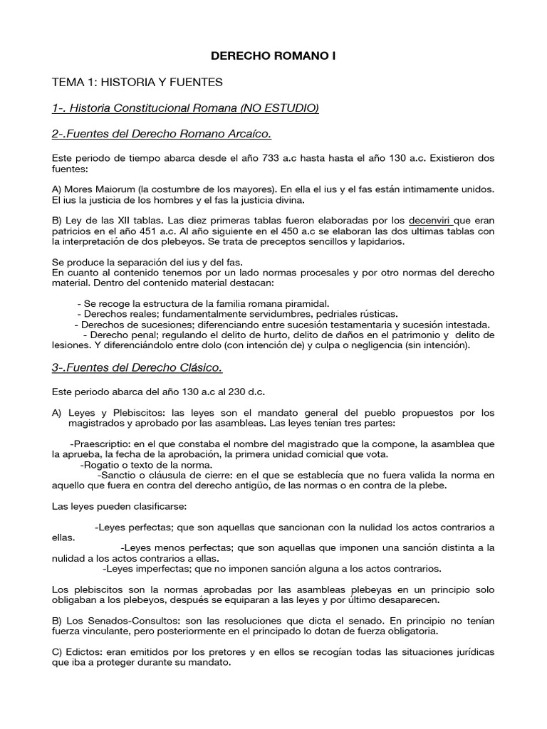 Fuentes del Derecho Romano: Historia y Clases | PDF | Ley romana | Justicia