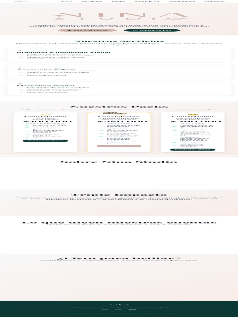 Nina Studio - Estudio Creativo Digital | PDF | Marca | Publicidad digital