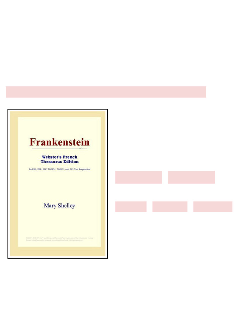 (Ebook) Frankenstein (Webster's French Thesaurus Edition) by Mary ...