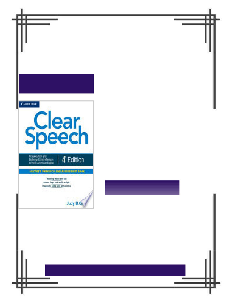 Clear Speech Teacher s Resource and Assessment Book 4th Edition Judy B ...