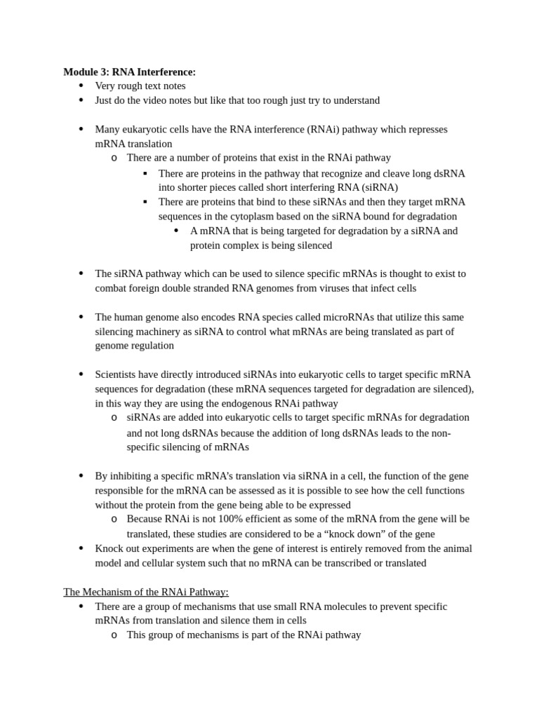 RNA Interference Mechanisms Explained | PDF | Rna Interference ...