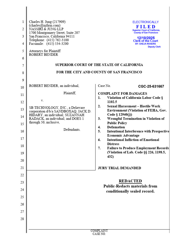Whistleblower Retaliation Lawsuit Against SandboxAQ | PDF | Defamation ...