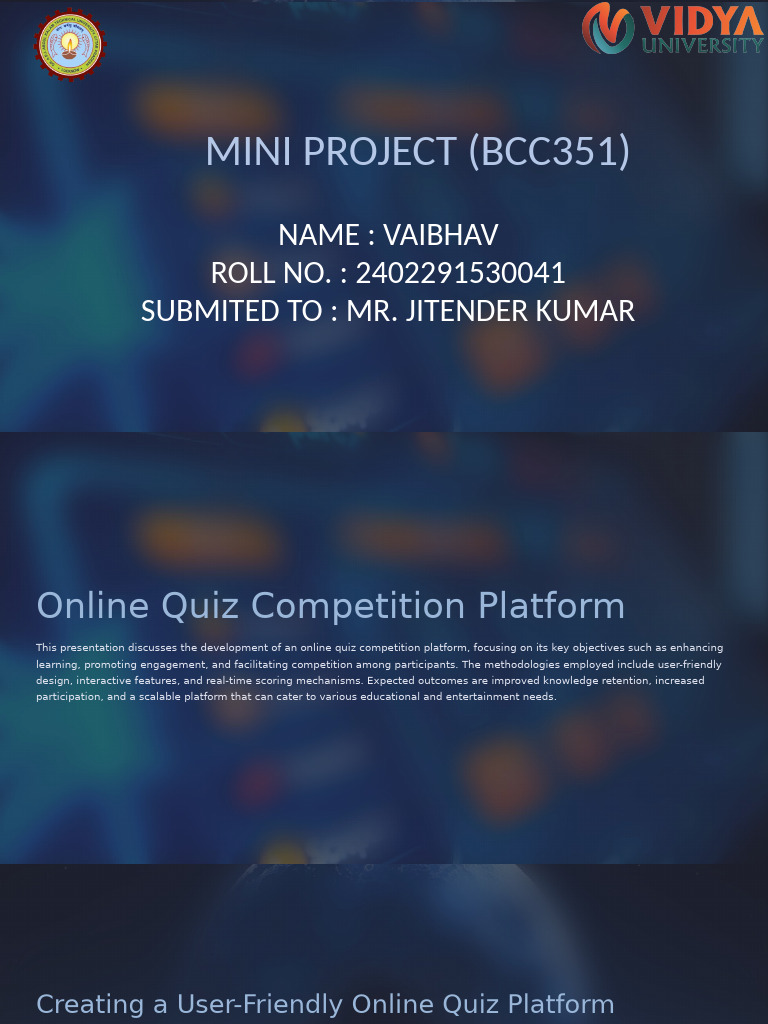 Interactive Online Quiz Platform Development | PDF | Methodology ...