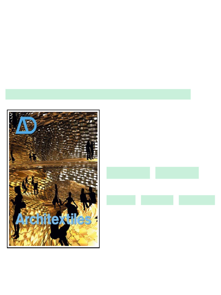 (Ebook) Architextiles (Architectural Design 11-12.2006, Vol. 76, N°. 6 ...
