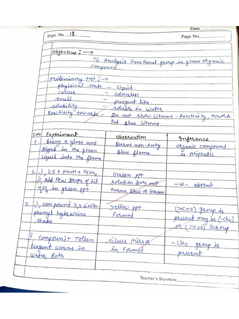 Chemistry Practical Record | PDF
